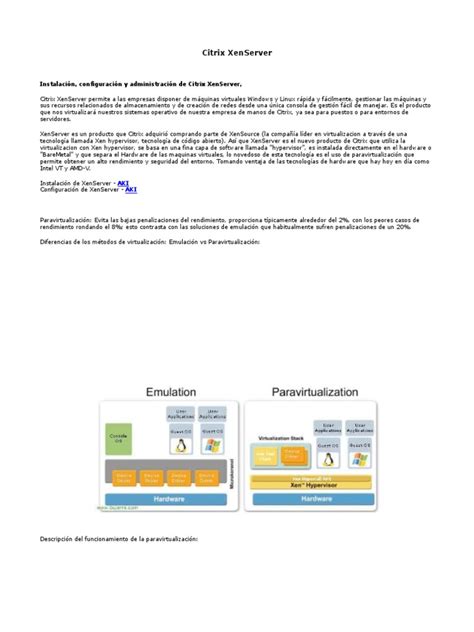 Instalación Configuración Y Administración De Citrix Xen Server Pdf