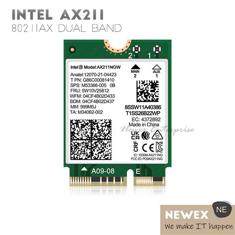 Intel Wi Fi 6 Ax200 Ax201 Ax210 Ax211 Ax411 Killer 1650x 802 11ax Dual Band Mu Mimo Wlan Card