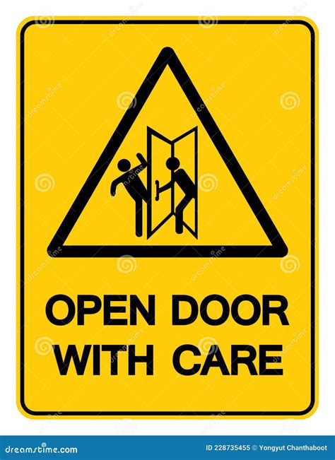 Open Door With Care Symbol Sign Vector Illustration Isolate On White