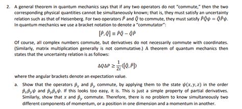 Solved A General Theorem In Quantum Mechanics Says That Chegg