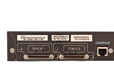 3750 Stack And Console Ports The Face Plates And Connectors On Both