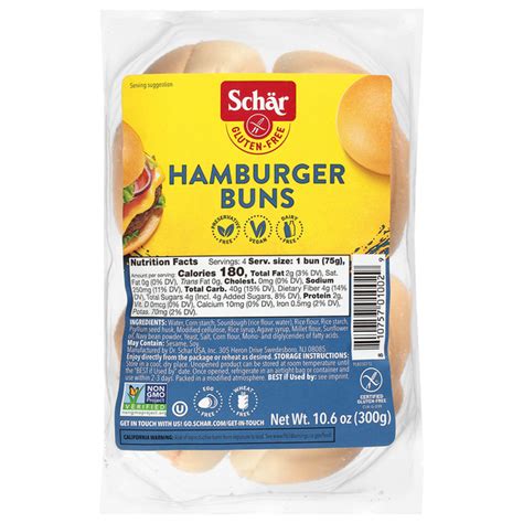 Schar Gluten Free Classic White Hamburger Buns Products Lowes Foods