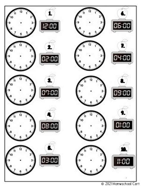 Analog Clock Pdf Worksheets