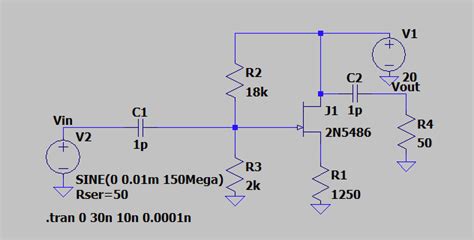 rf simulation of jfet amplifier in ltspice electrical engineering