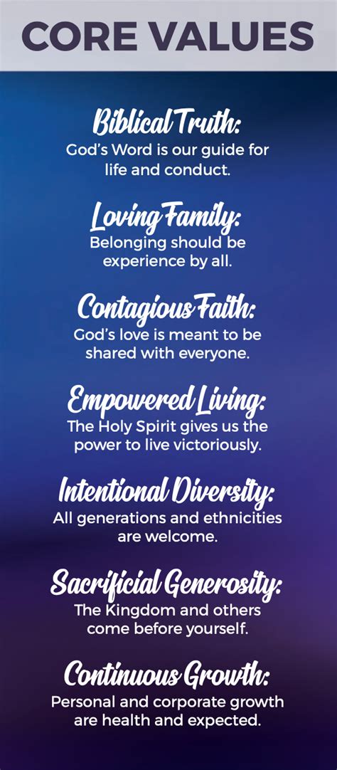Vision Mission And Core Values — Rowan Christian Assembly