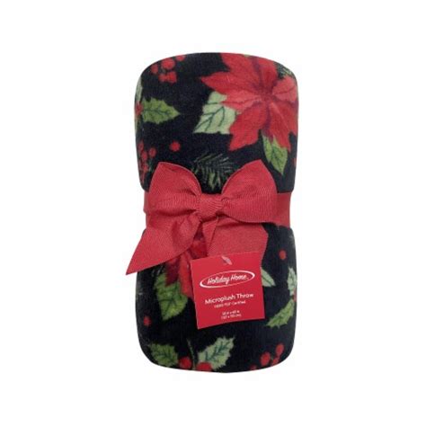Holiday Home® Christmas Microplush Throw Poinsettia 1 Ct Kroger