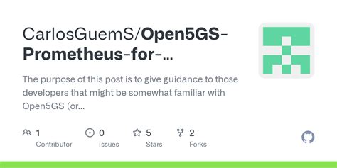 Github Carlosguemsopen5gs Prometheus For Beginners The Purpose Of