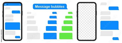 Message Bubbles Smartphone Chatting Sms Template Bubbles Social Media