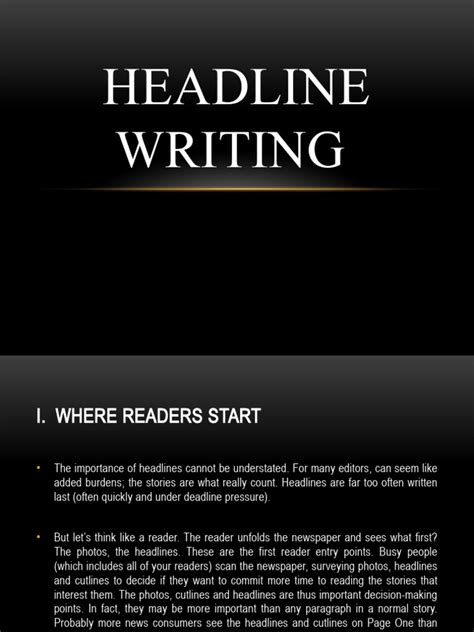 Headline Writing Pdf