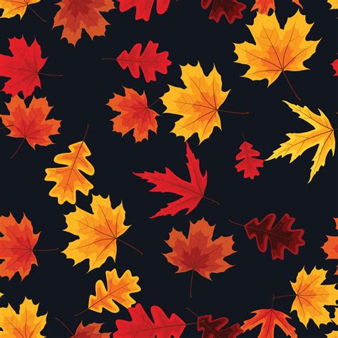 Autumn Seamless Pattern Background With Falling Leaves Vector Illustration Eps10 2823063 Vector