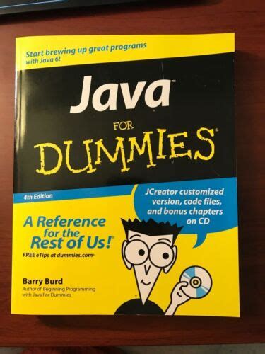 Java For Dummies By Barry Burd 2007 Trade Paperback Revised Edition