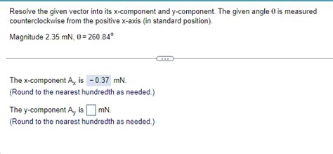 solved resolve the given vector into its x component and