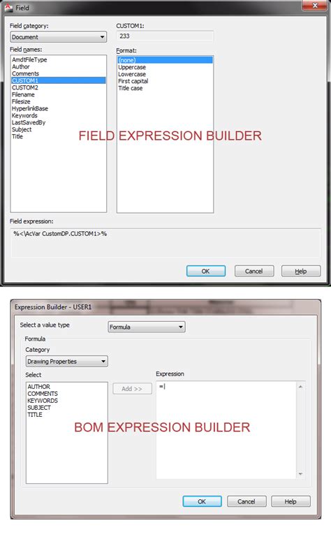 Bill Of Materials Expression Builder Autodesk Community