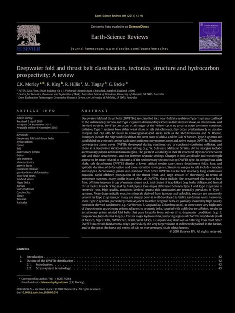 pdf deepwater fold and thrust belt classification tectonics