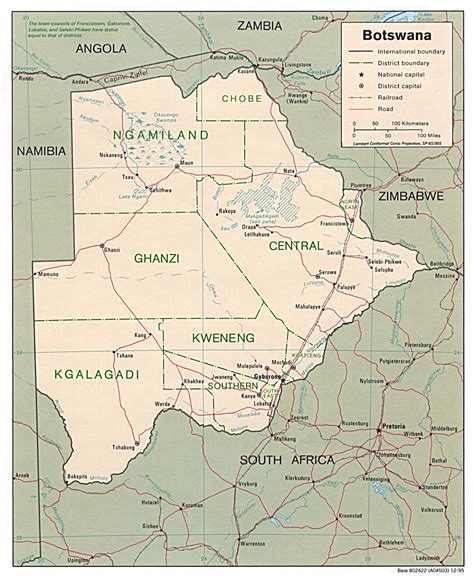 Botswana Geographical Maps Of Botswana