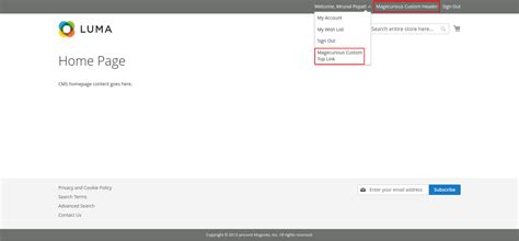 Add Custom Header And Top Link In Magento 2 Magecurious