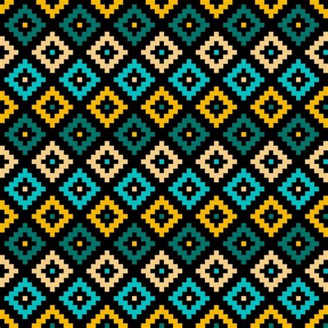 Premium Vector Seamless Pattern With Colorful Aztec Design