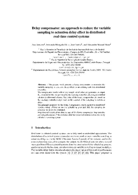 Pdf Delay Compensator For Real Time Control System Performance