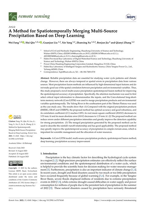 Pdf A Method For Spatiotemporally Merging Multi Source Precipitation