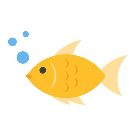 Premium Vector Yellow Fish Vector Illustration Cute Fish Flat Icon