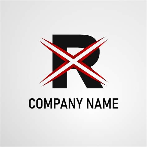 편지 R의 적십자 초기 로고 프리미엄 벡터