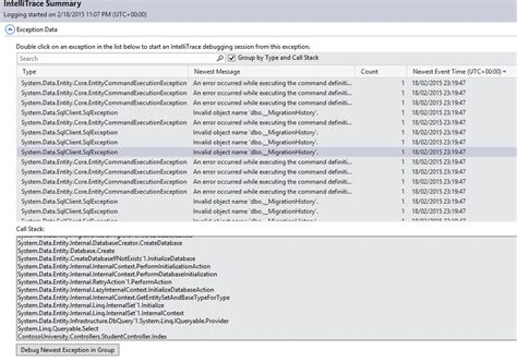 entity framework ef code first migration throws