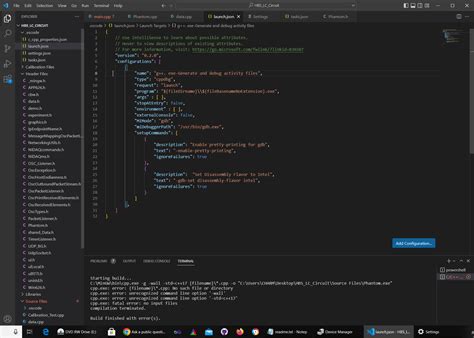 Visual Studio Code Error During Build Of Cpp File In Vsc Errors