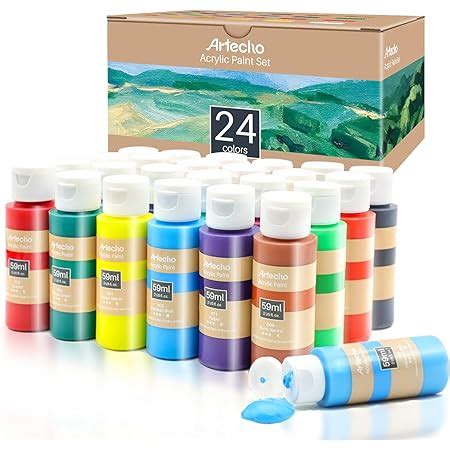 Flash Multicolour Acrylic Paint Set Colors Ml Each High Pigment Strength Non