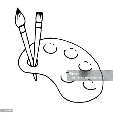 벡터 고립 낙서 요소 브러시 페인트 팔레트 색칠 공부 개념에 대한 스톡 벡터 아트 및 기타 이미지 개념 개념과 주제 개체