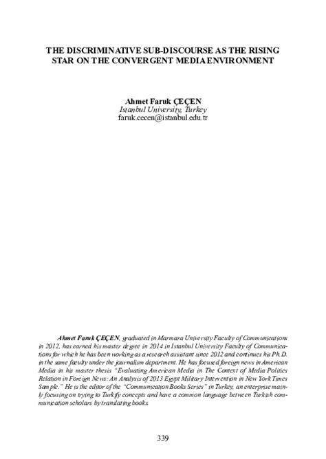 Pdf The Discriminative Sub Discourse As The Rising Star On The