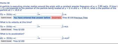 Solved A Particle Is Executing Circular Motion Around The Chegg