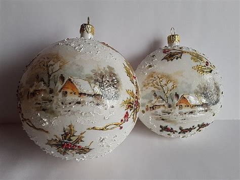Christmas Balls Decoupage JoannaY Christmas Decoupage Painted