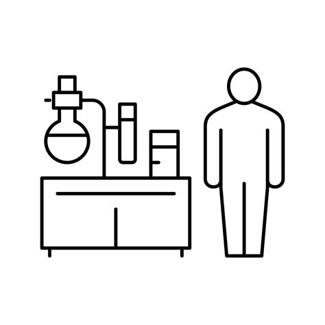 Pharmaceutical Laboratory Worker Line Icon Vector Illustration 18999911