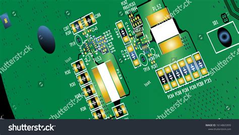 Empty Circuit Board Green Colour Pcb Stock Vector Royalty Free