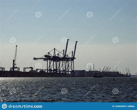Big Crane In Klaipeda Port Lithuania Stock Image Image Of Industrial