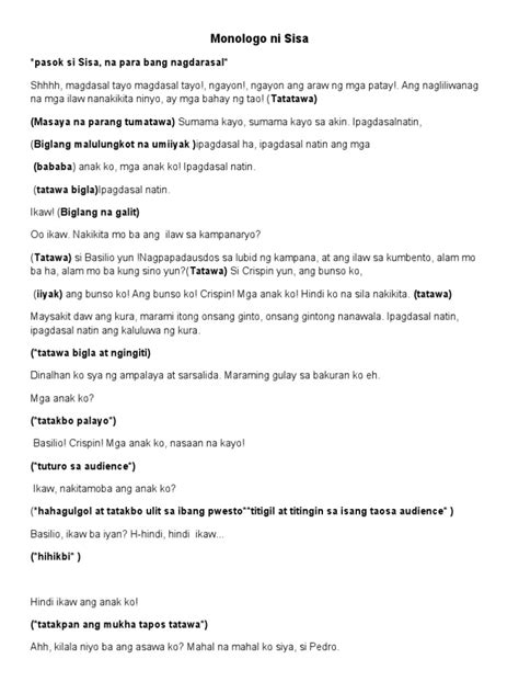 Monologo Ni Sisa Pdf