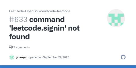 Command Leetcodesignin Not Found · Issue 633 · Leetcode Opensourcevscode Leetcode · Github