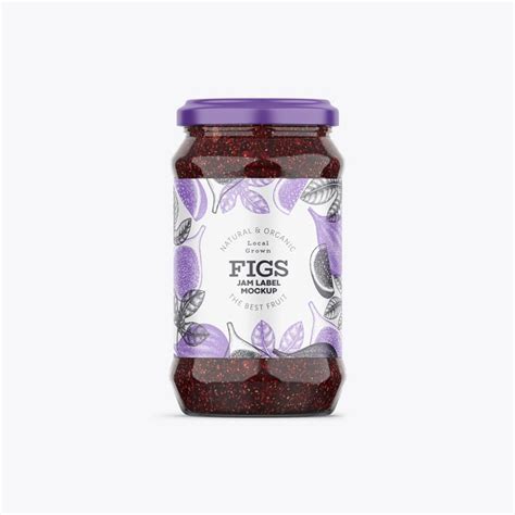 Free Fig Jam Label Mockup Psd