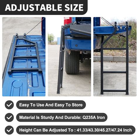 Universal Fit Pickup Truck Tailgate Ladder Adjusted Folding Tailgate