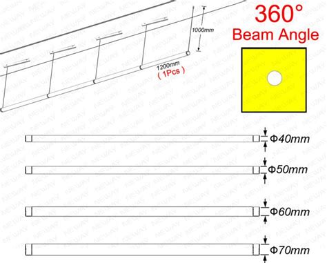 50MM 360Deg Tube Trunking System LED Pendant High Bay Linear Led Light Seamless Connection