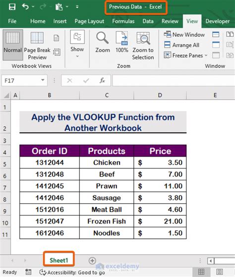 Perform Vlookup By Using Column Index Number From Another Sheet