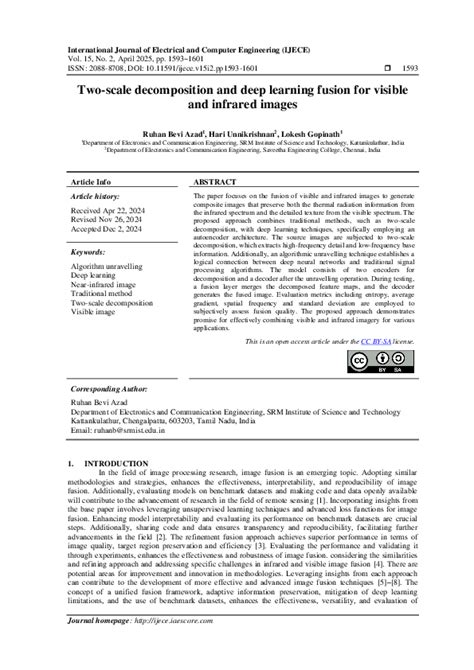 pdf two scale decomposition and deep learning fusion for visible and