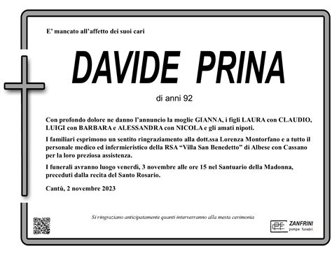 Davide Prina Zanfrini Onoranze Funebri