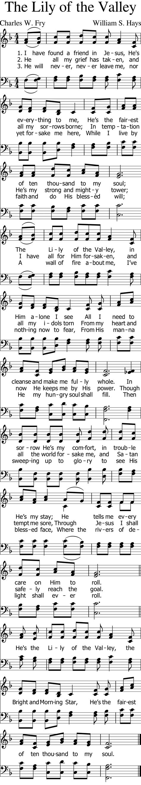 539 The Lily Of The Valley Sheet Music Mobile Hymns
