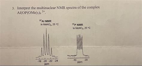 Solved 3 Interpret The Multinuclear Nmr Spectra Of The