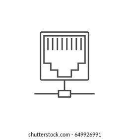 Ethernet Port Line Icon Stock Illustration 649926991