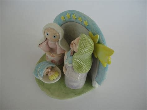 Ceramic Nativity Scene Christmas Decoration Home Decor MADE Etsy
