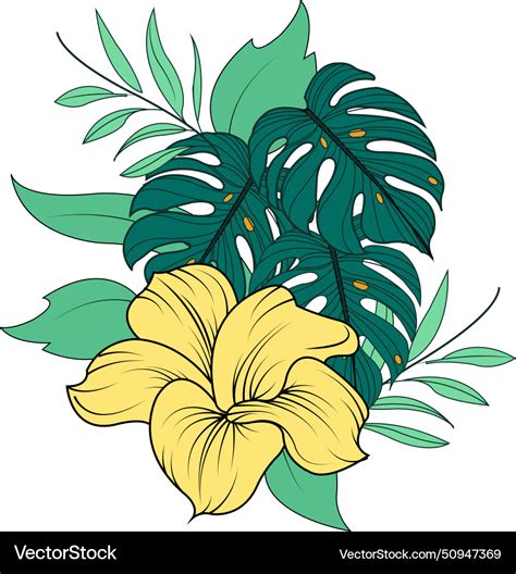 Flower Leaves Pattern Design Royalty Free Vector Image