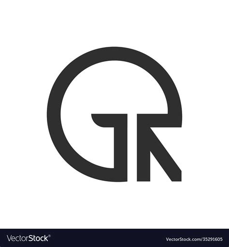 Initial Letter Gr Logo Or Rg Design Royalty Free Vector