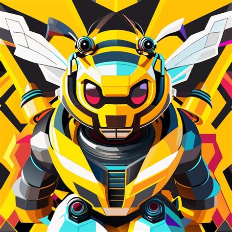 Premium Vector Bee Robot Vector Illustration